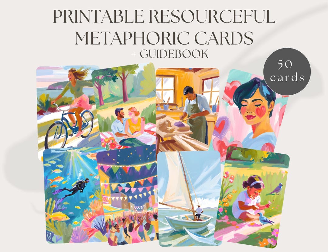 50 Printable Resourceful Metaphoric Cards + Guidebook - Etsy