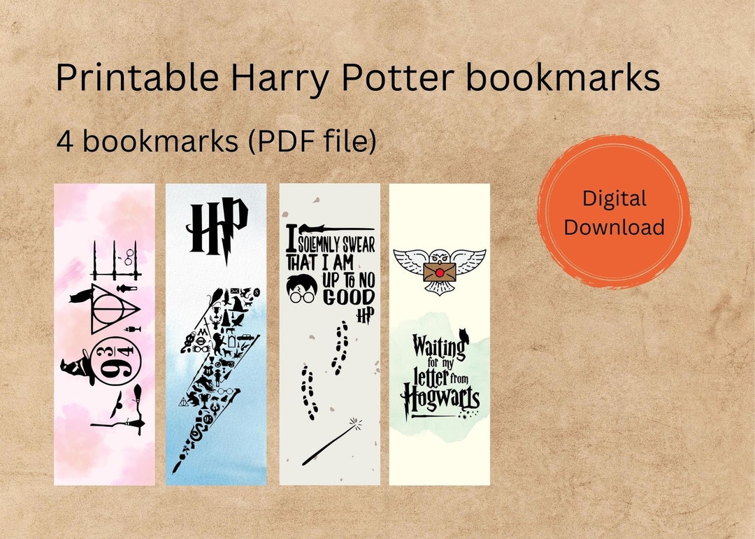 Wizarding World Bookmarks, Bookmarks Pdf, Bookmark, Hogwarts Bookmark ...