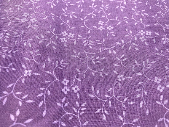 Lavender on Purple Calico Print 100% Cotton Floral Fabric. - Etsy