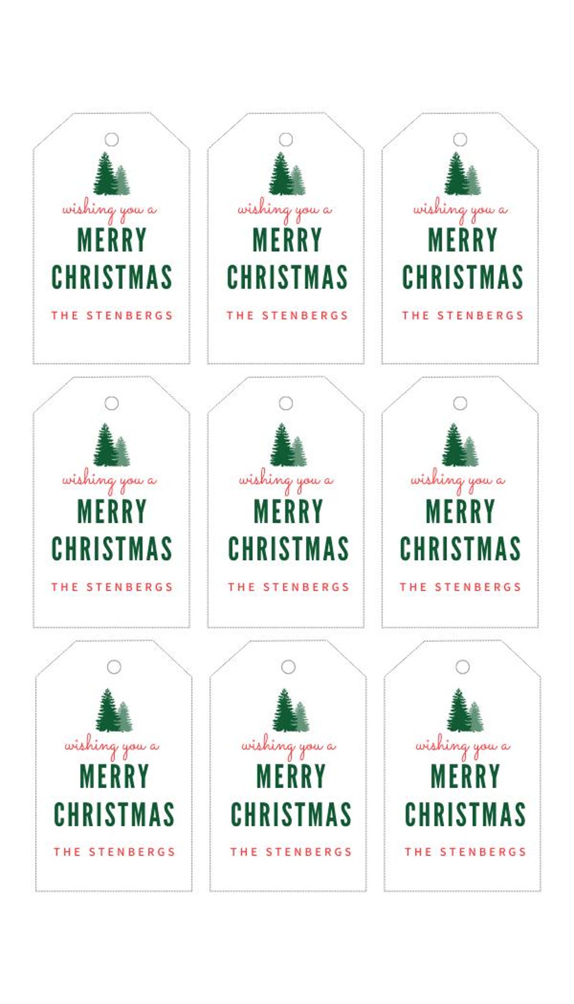 Red and Green Christmas Gift Tags - Etsy