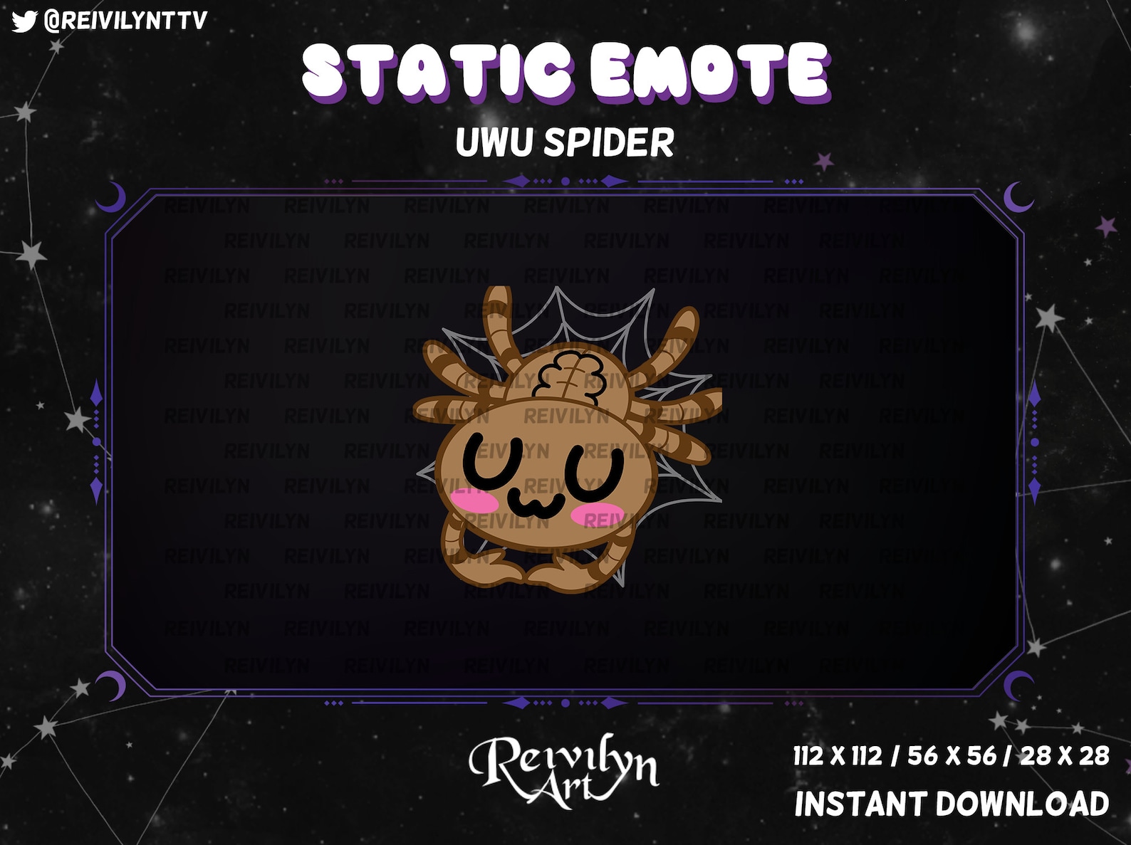 UWU Cute Spider Twitch Emote INSTANT DOWNLOAD Halloween - Etsy