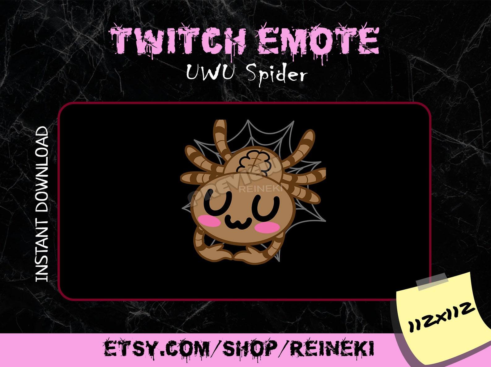 UWU Cute Spider Twitch Emote INSTANT DOWNLOAD Halloween - Etsy UK