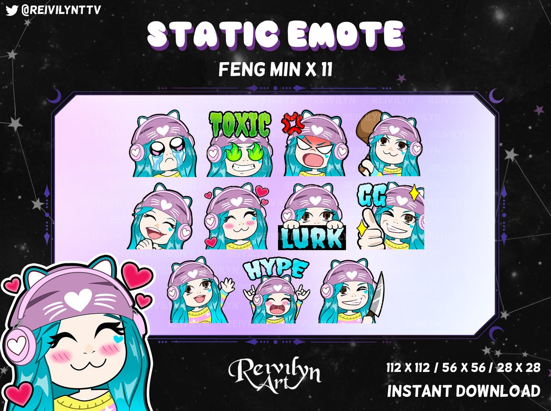 DBD Feng Min Expo Twitch Discord Emote X11 INSTANT DOWNLOAD - Etsy Denmark