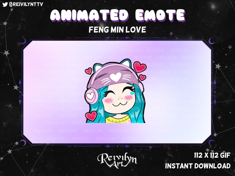 Animated Emote DBD Feng Min Expo Love Heart Uwu Twitch - Etsy Australia