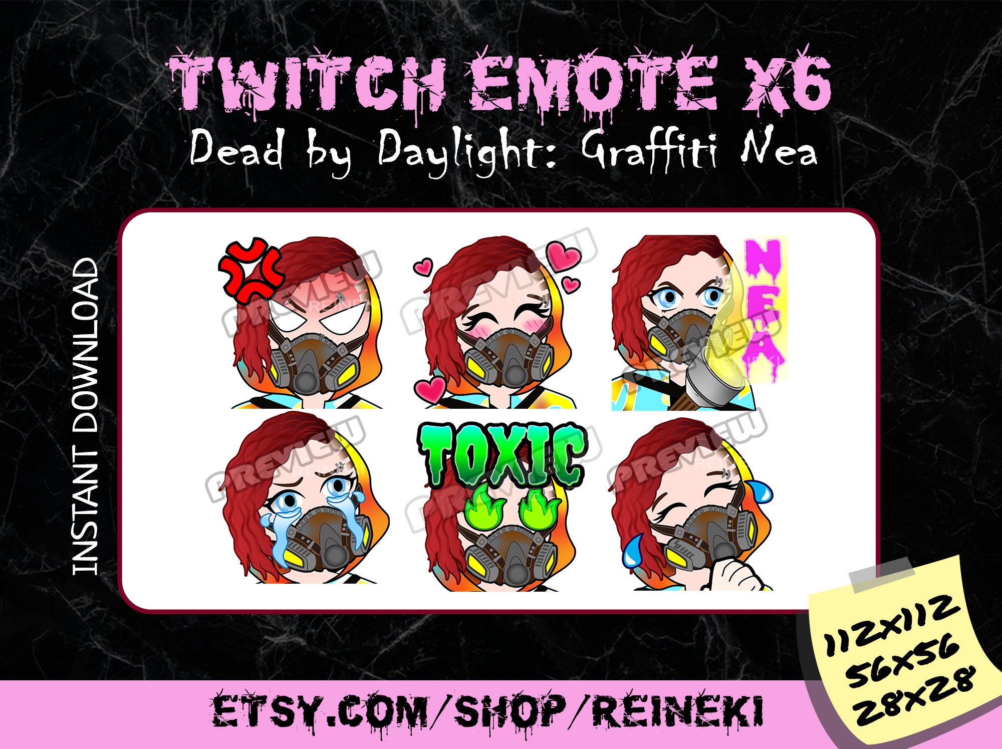 DBD Graffiti Nea Twitch Discord Emote X6 INSTANT DOWNLOAD - Etsy