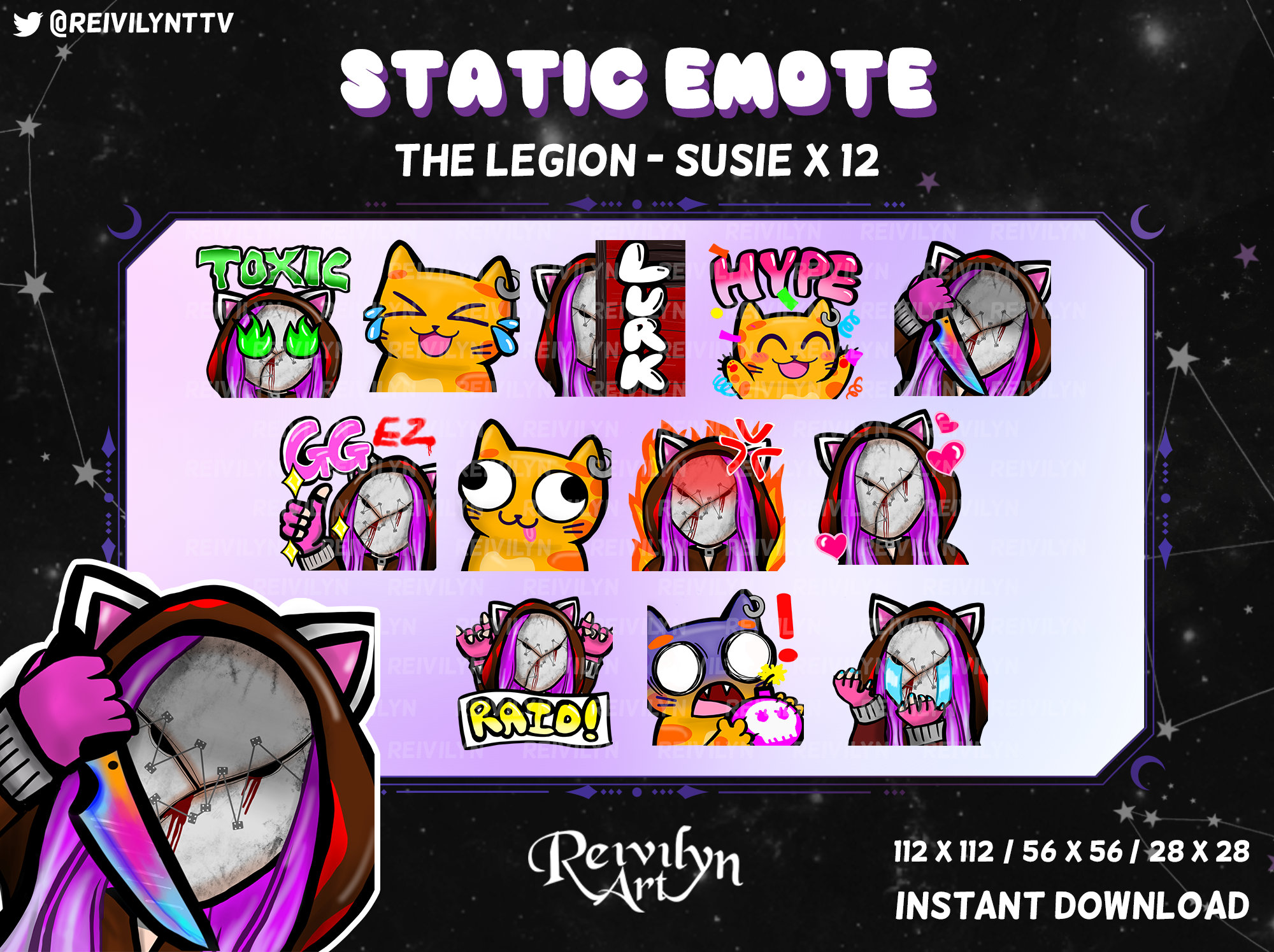 DBD Legion Susie Lethal Kitten Discord Emote Set X12 - Etsy