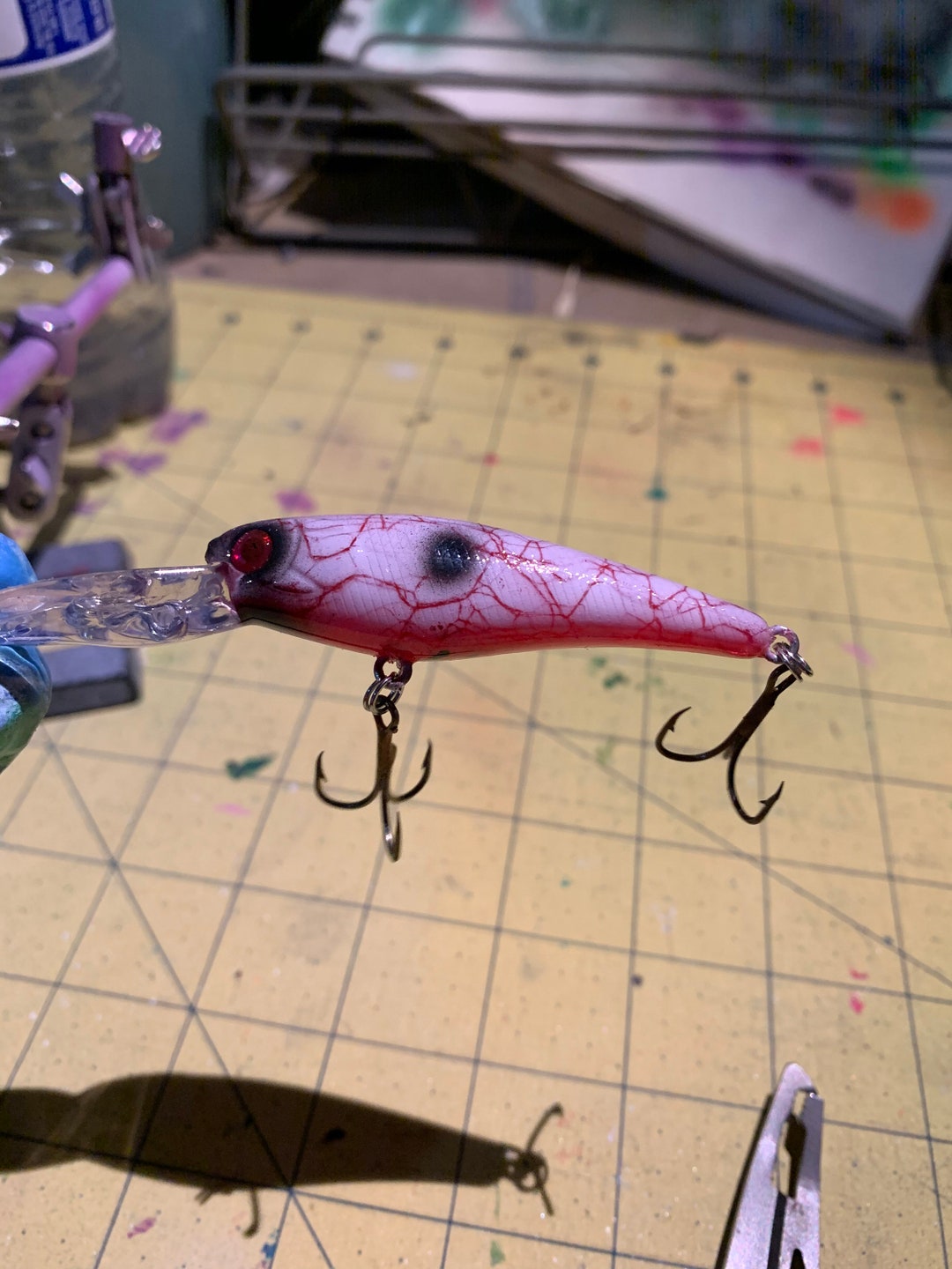 Howell Custom Lures-bleeding Shad-custom Painted Fishing Lure - Etsy