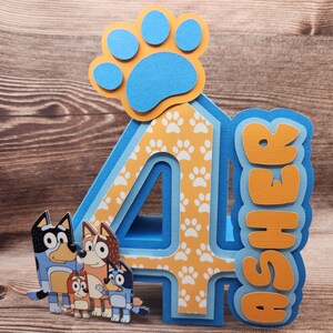 3D Number or Letters Bluey Decoration Bluey Birthday Party Bluey Boy ...