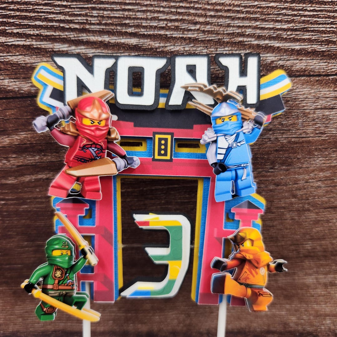 3D Ninja Lego Inspired Custom Cake Topper, Ninja Cake Topper, Ninja ...