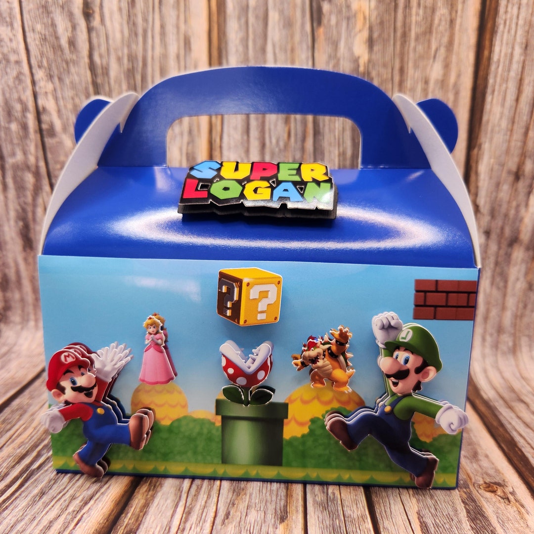 Super Mario Custom Gable Box |favor Party Box | Set of (6) Boxes Mario ...