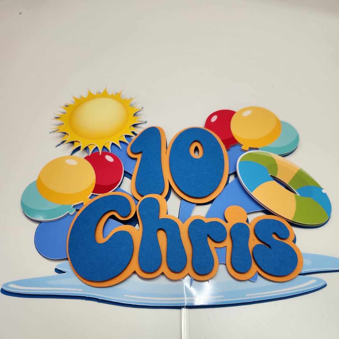 Pool Party Cake Topper: Splish Splash Summer Birthday - Etsy