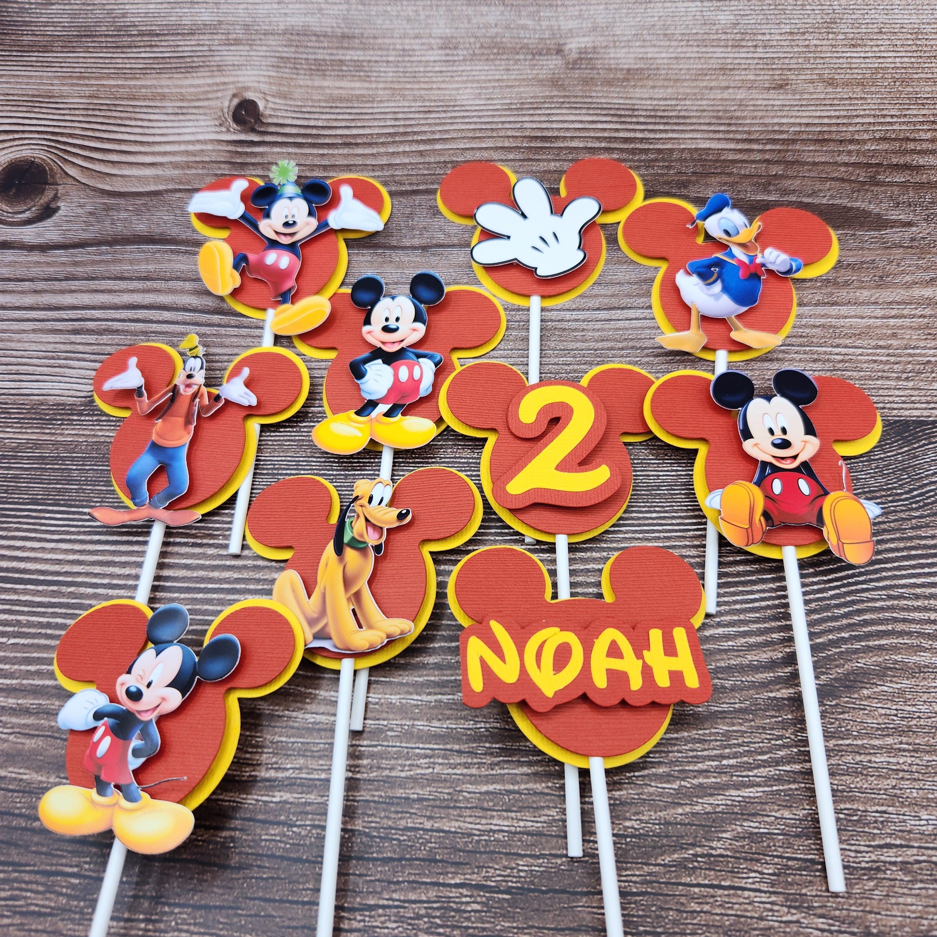 Mickey Mouse Cupcake Toppers 10 Pcs, Mickey Mouse Birthday Decoration ...