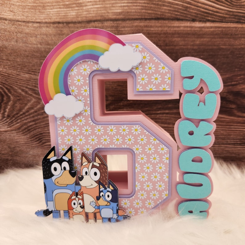 3D Number or Letters Bluey Decoration Bluey Birthday Party Bluey Girl ...