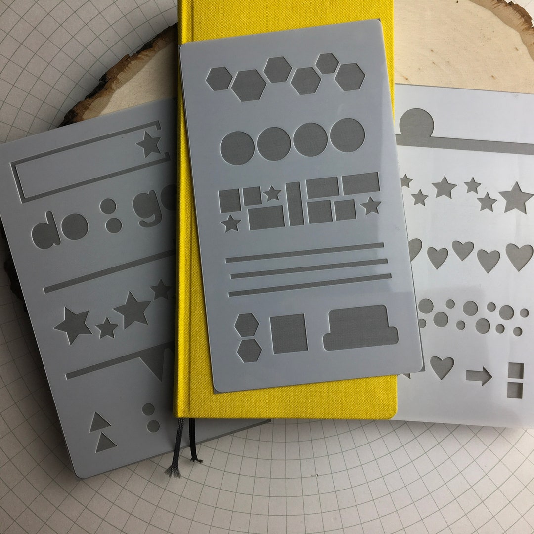 Set of Three Planner Weeks Stencils - Happy Town Studio - Etsy