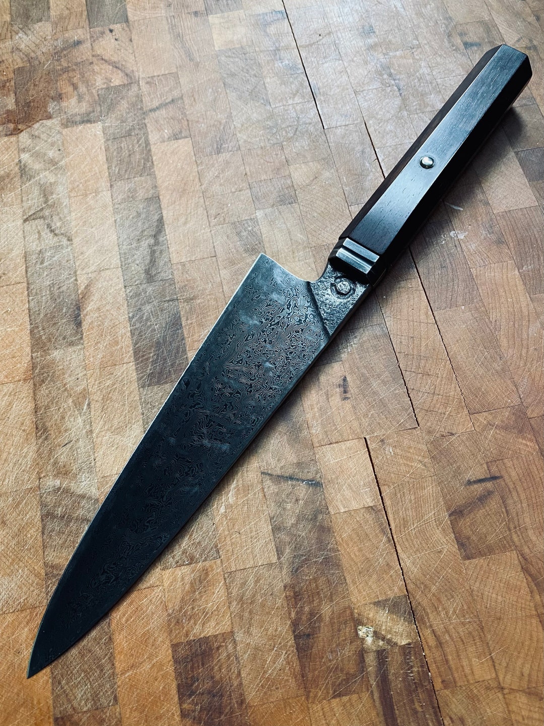 African Blackwood Damascus Chefs Knife - Etsy