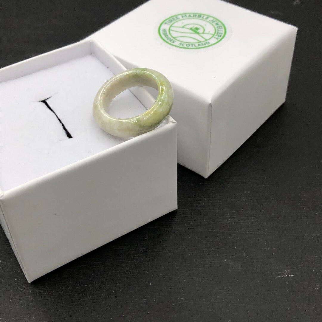 Scottish Marble Jewellery Stone Ring Size Q Handcarved From Beach ...