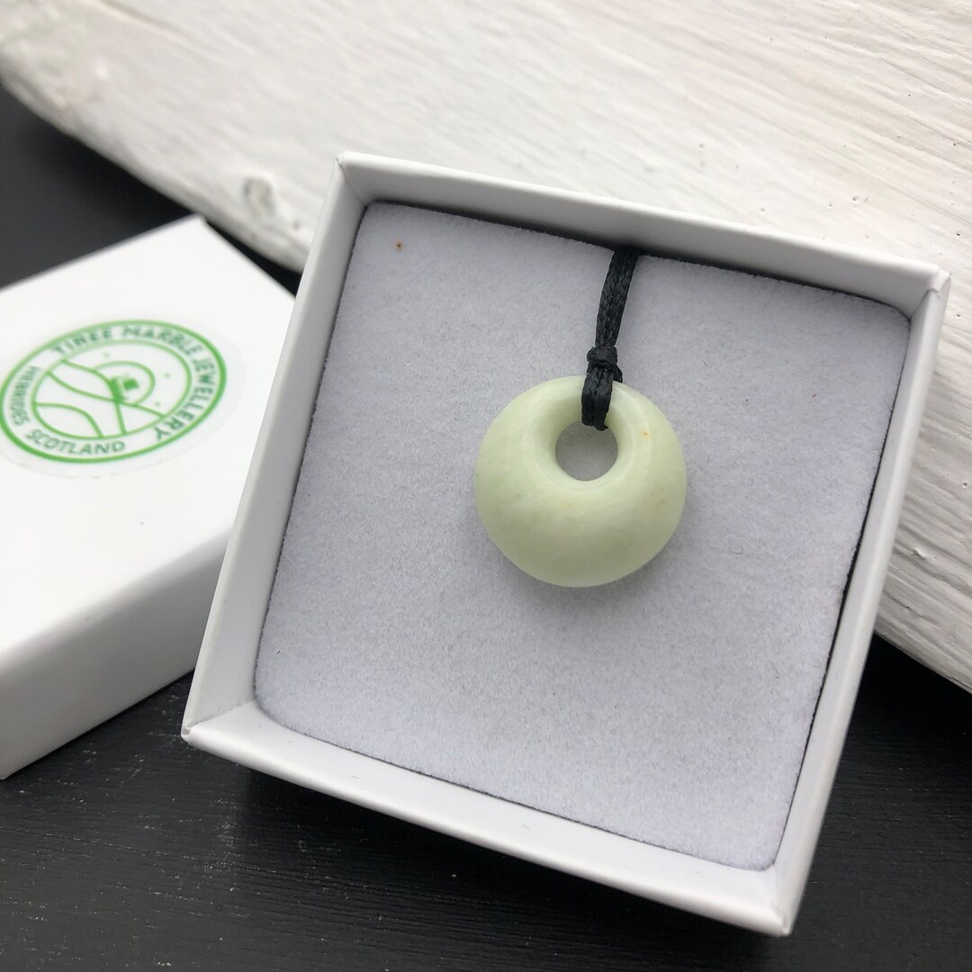 Scottish Marble Jewellery, Carved Stone Pendant, Adjustable Chord ...