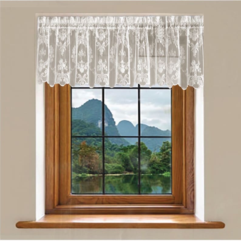 Lace Window Valance for Kitchen Lace Tailored Valance Home - Etsy
