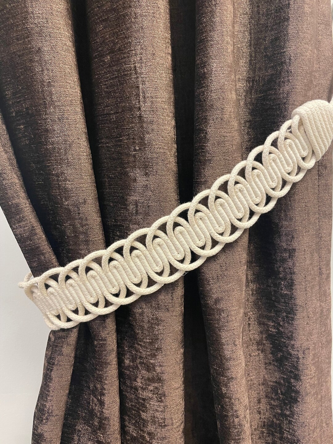 Natural Cotton Rope Curtain Tie Backs Nautical Decor Beach Decor Jute ...