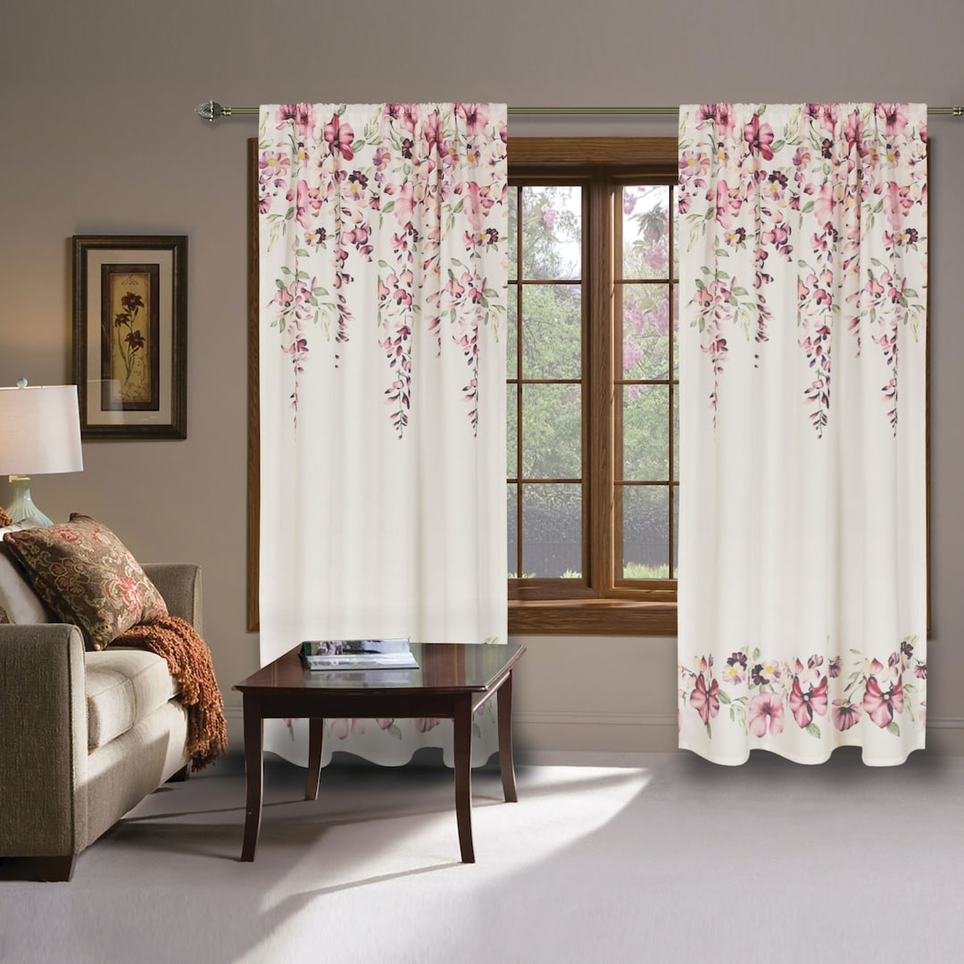 Floral Room Darkening Curtain Panel Drapery for Living Dining Room ...