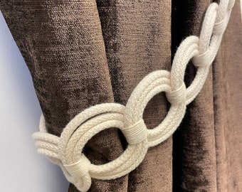 Rustic and Nautical Organic Cotton Rope Curtain Tie Back - Etsy