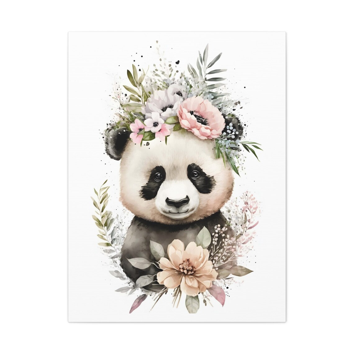 Panda Bear Nursery Canvas Gallery Art, Girls Room Wall Art - Etsy