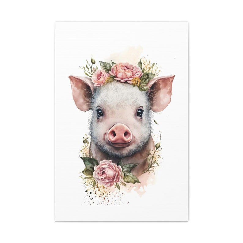 Piglet Pig Nursery Canvas Gallery Art, Girls Room Wall Art - Etsy