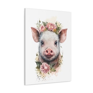 Piglet Pig Nursery Canvas Gallery Art, Girls Room Wall Art - Etsy