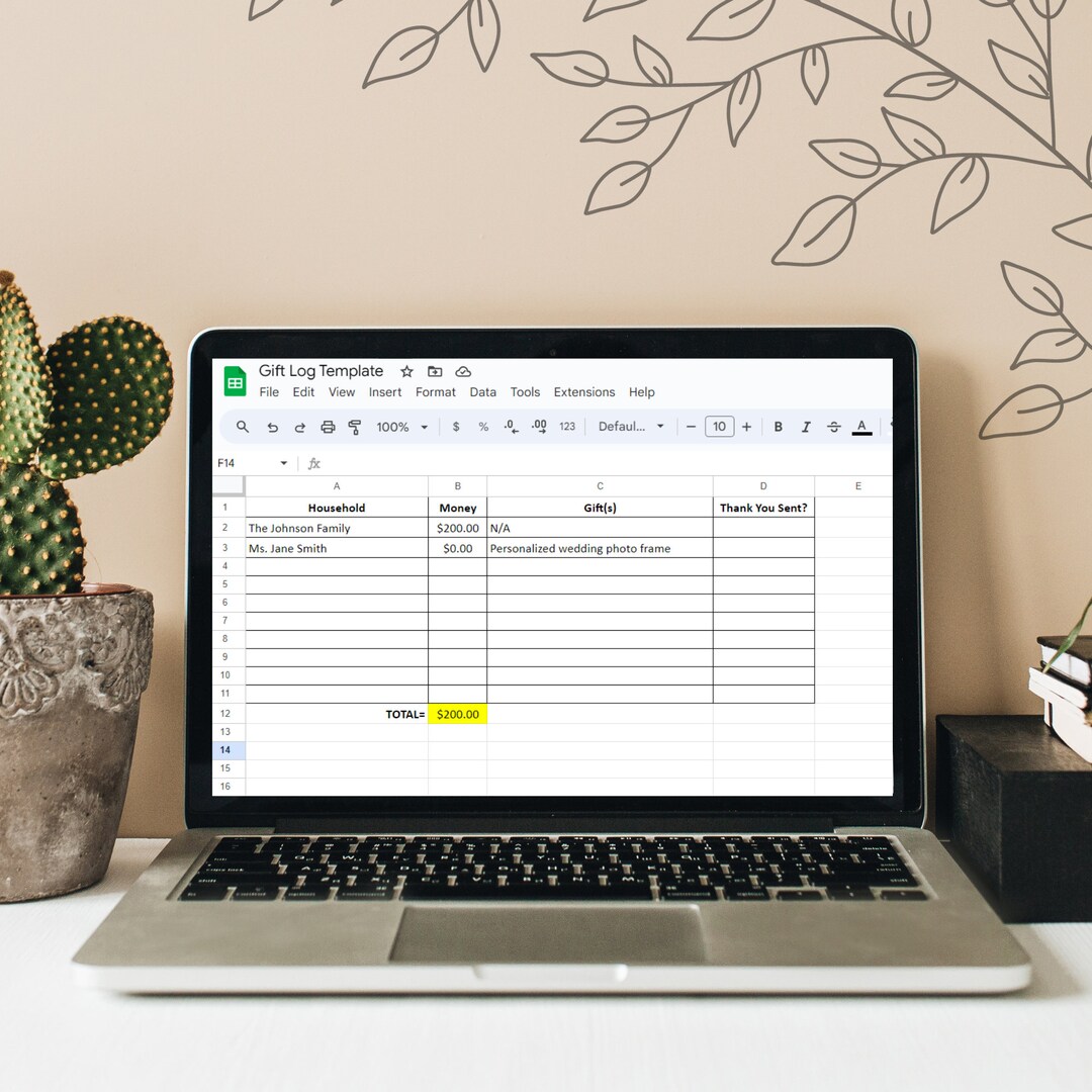 Wedding Gift Log Excel Template DIGITAL DOWNLOAD - Etsy
