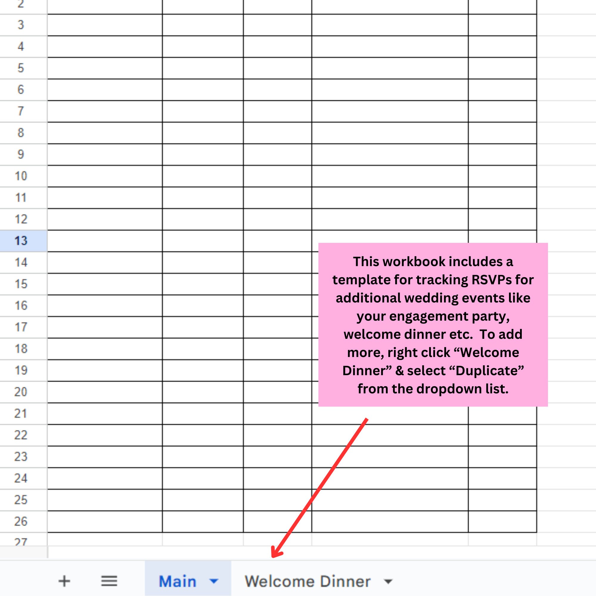 Wedding RSVP & Guest Meal Choice Tracker Excel Template DIGITAL ...