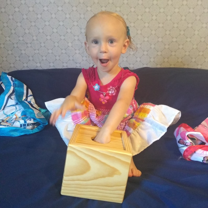 Classic Pine Wood Scarf Pull Box for Babies - Etsy