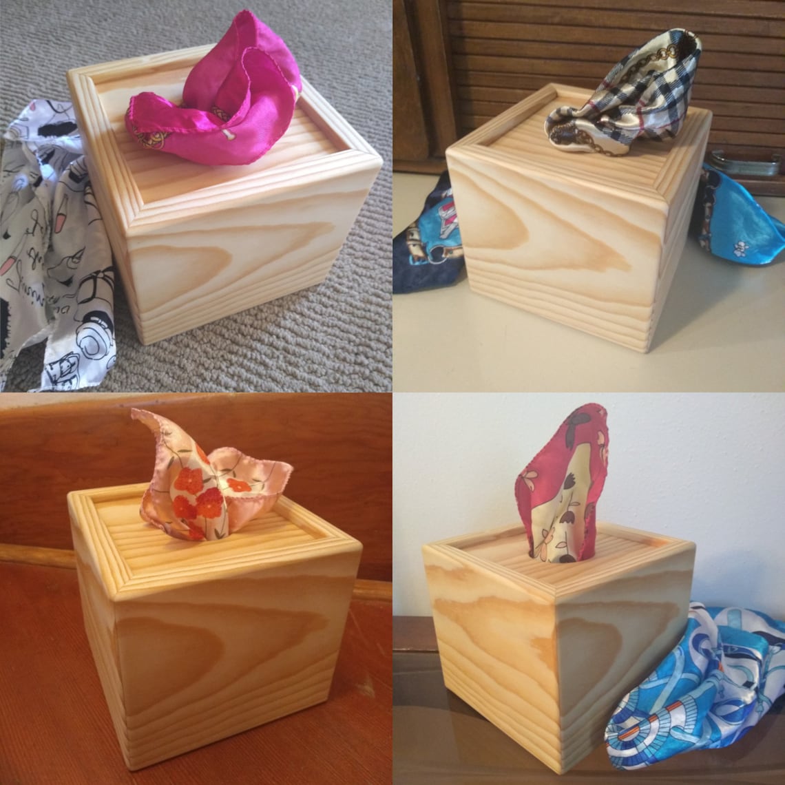 Classic Pine Wood Scarf Pull Box for Babies | Etsy