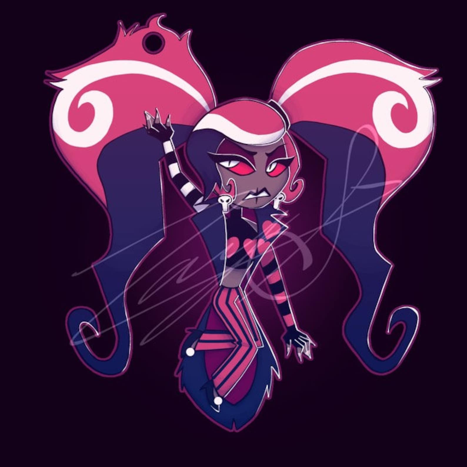 Hazbin Hotel Acrylic Keychains // the Vees - Vox, Valentino, Velvette ...
