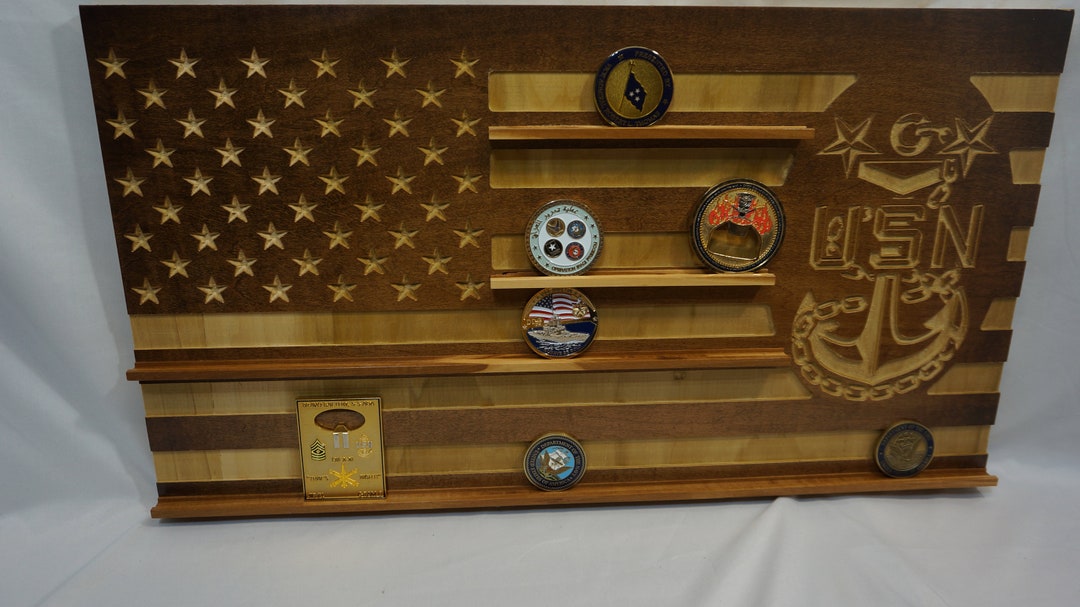 US Navy Master Chief Flag Coin Display - Etsy