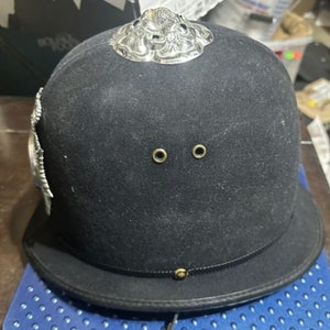 Vintage British Bobby Helmet British Transport Constable With Queen's ...