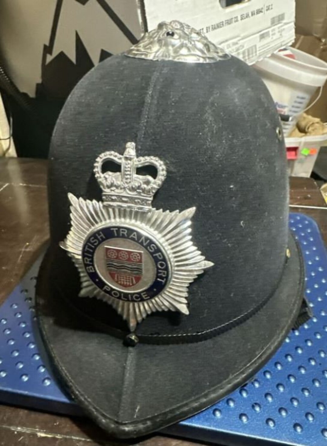 Vintage British Bobby Helmet British Transport Constable With Queen's ...
