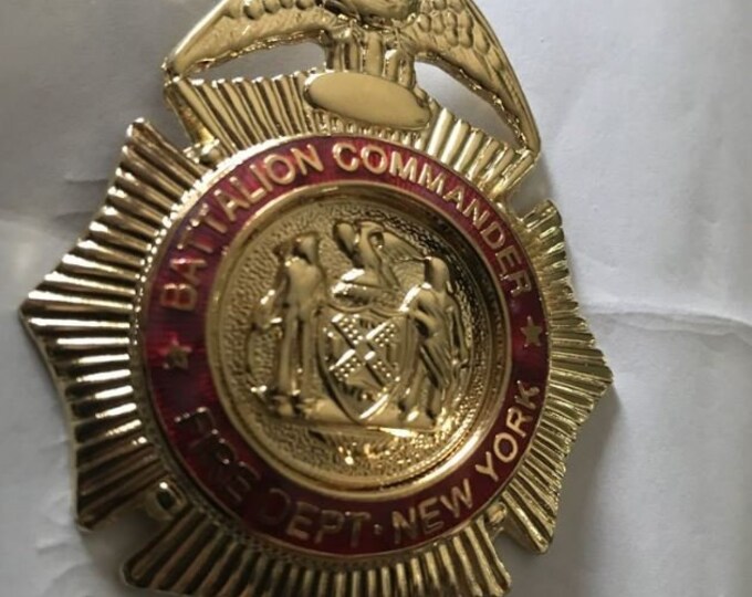 New York Fire Battalion Commander Badge - Etsy