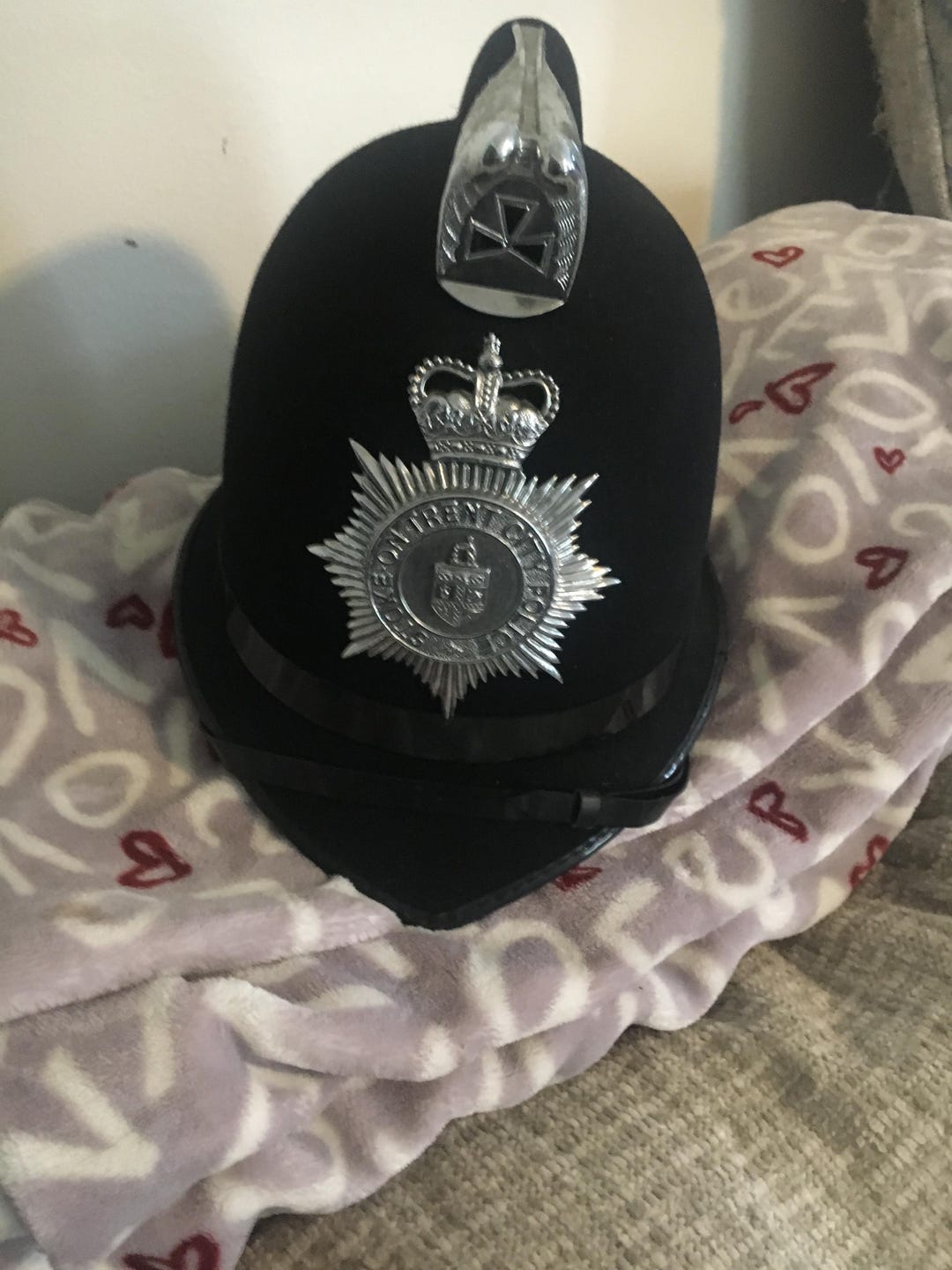 Vintage British Bobby Helmet Hat Stoke on Kent Constable With Queen's ...