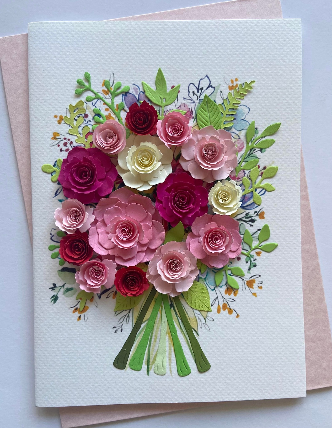 3D Flower- Handmade Card, Art Paper, Greeting Card - Etsy