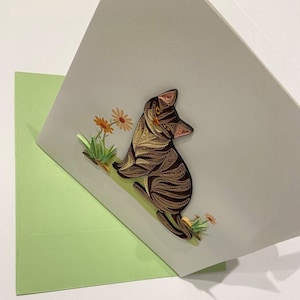 Cat Quilling Card, Art Paper, Greeting Card, Quilling Card, Craft Cards ...