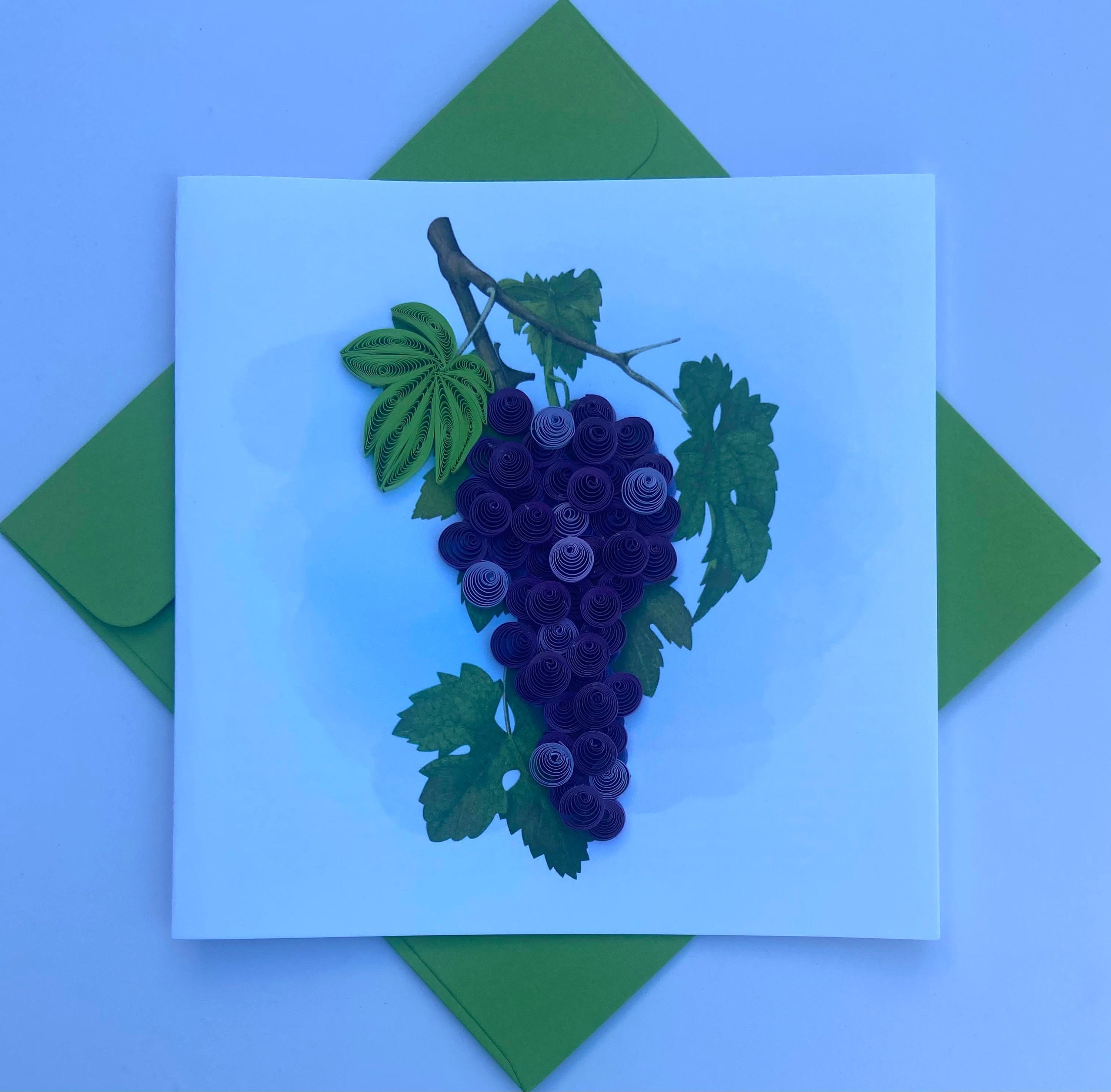 Grape- Quilling Card, Art Paper, Greeting Card, Quilling Card, Craft ...