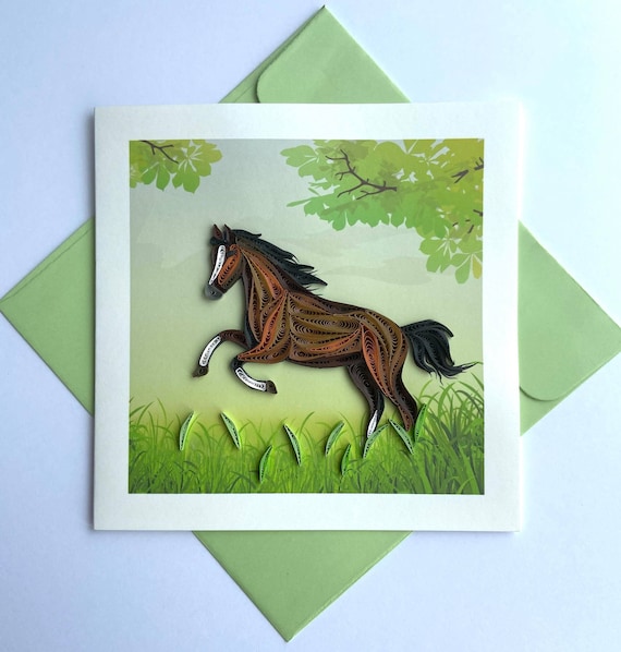 Horse Quilling Card Art paper Greeting Card Quilling Card | Etsy