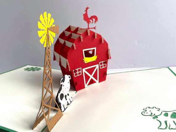 Farm Pop up Card Art Paper Greeting Card Quilling Card - Etsy