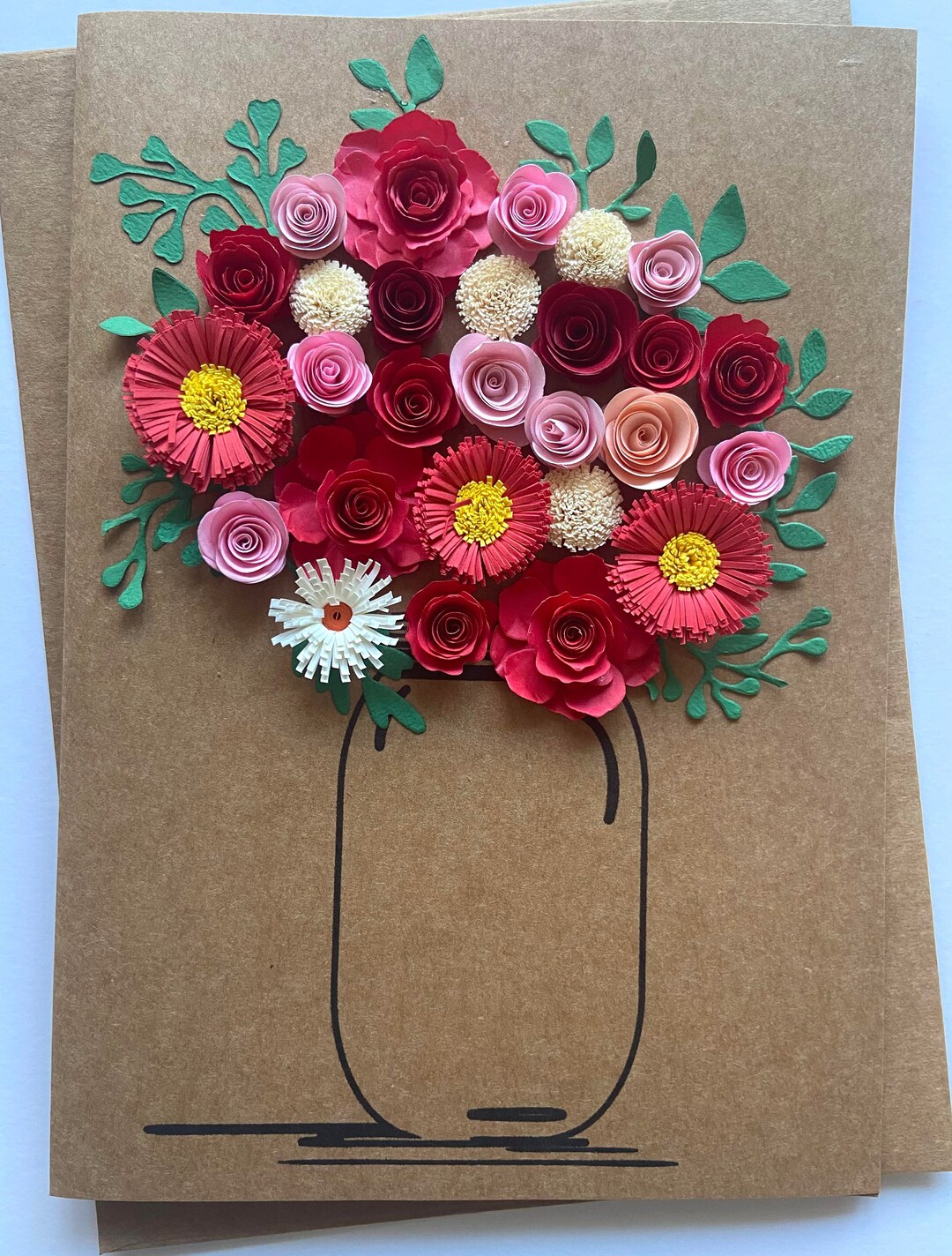 3D Flower- Handmade Card, Greeting Card, Art Paper - Etsy