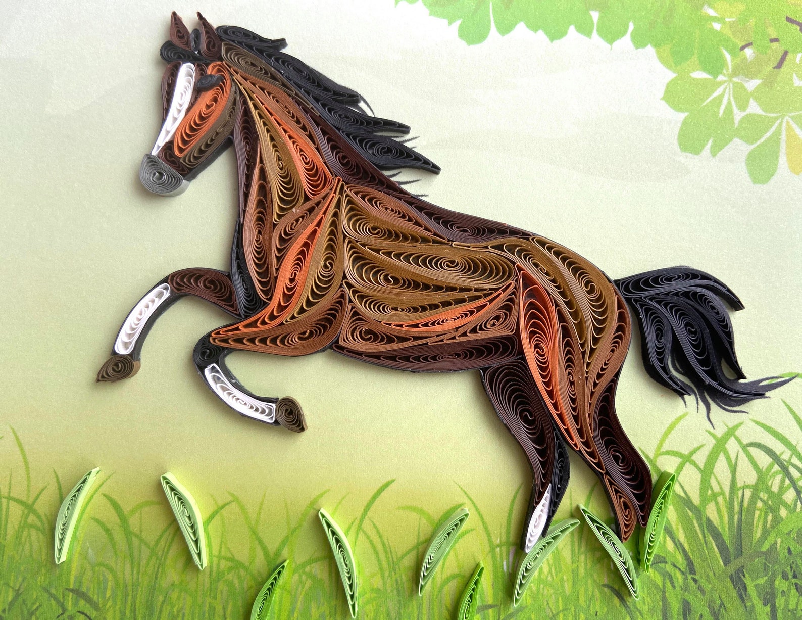 Horse Quilling Card Art paper Greeting Card Quilling Card | Etsy