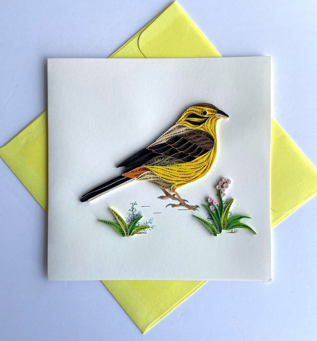 Yellow Bird Quilling Card, Art Paper, Greeting Card, Quilling Card ...