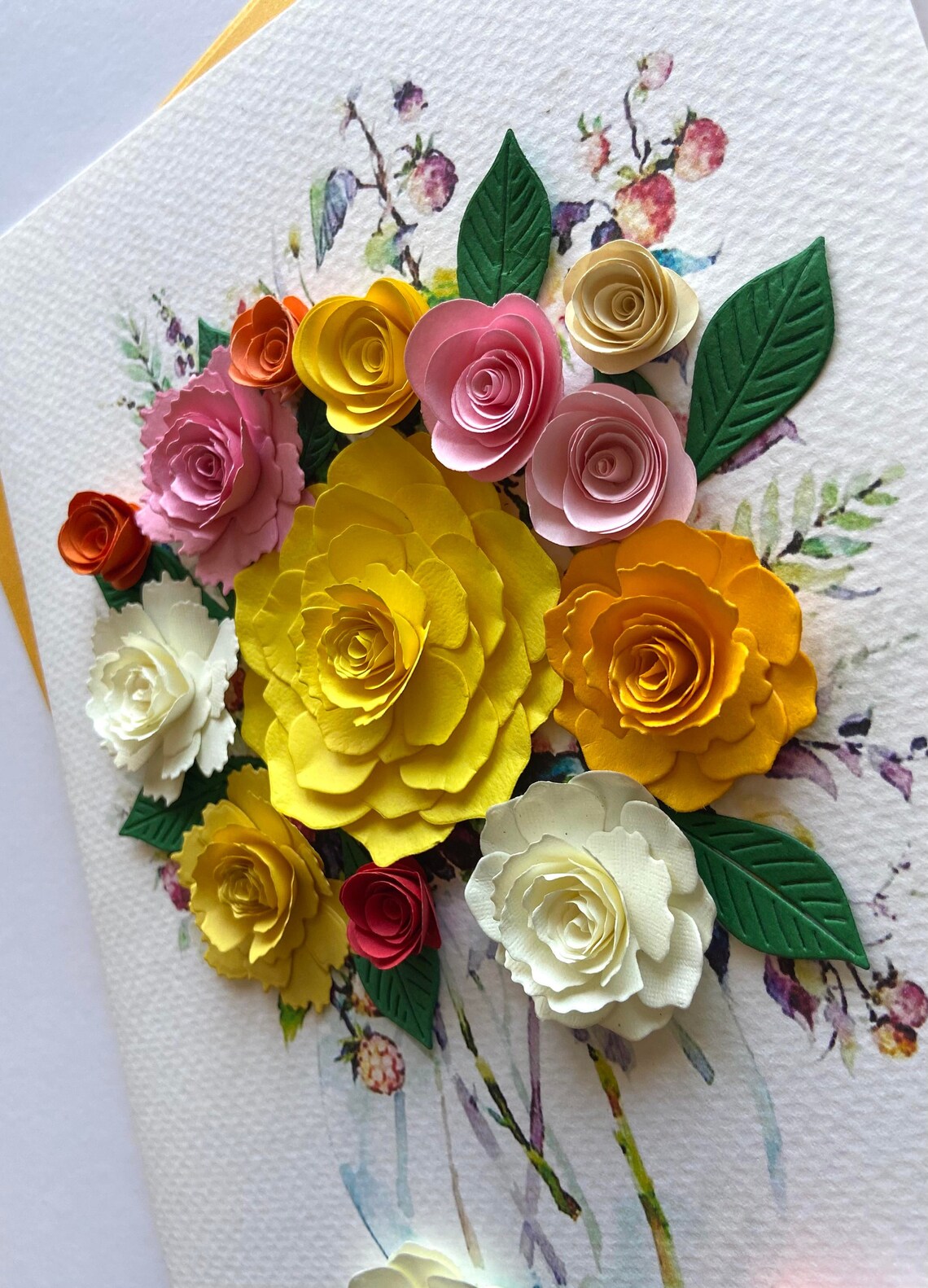 Flower 3D Card Art Paper Greeting Card Quilling Card - Etsy