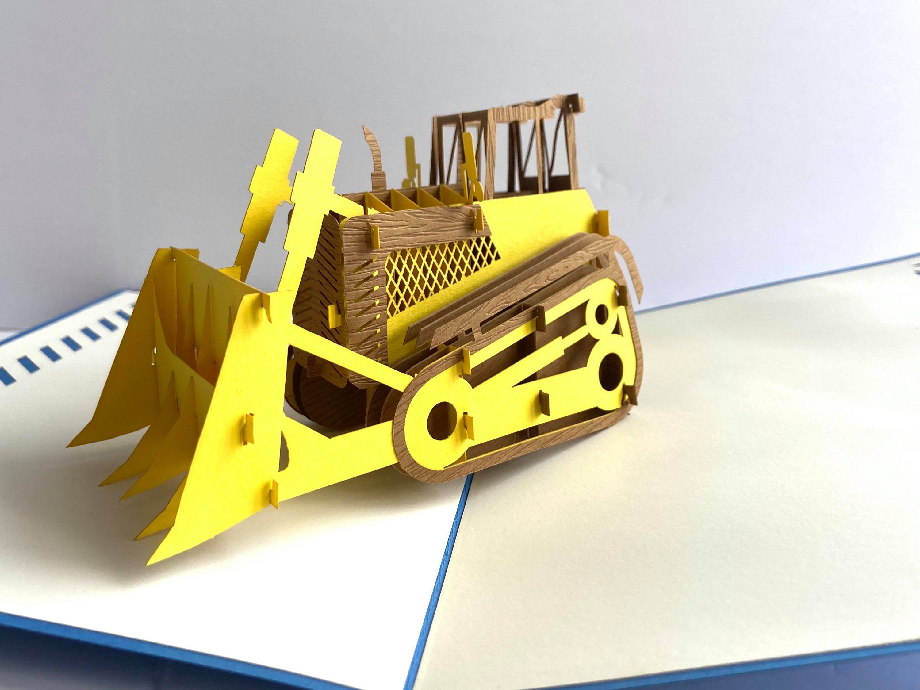 Bulldozer - Pop up Card, Art Paper, Greeting Card, Quilling Card, Craft ...