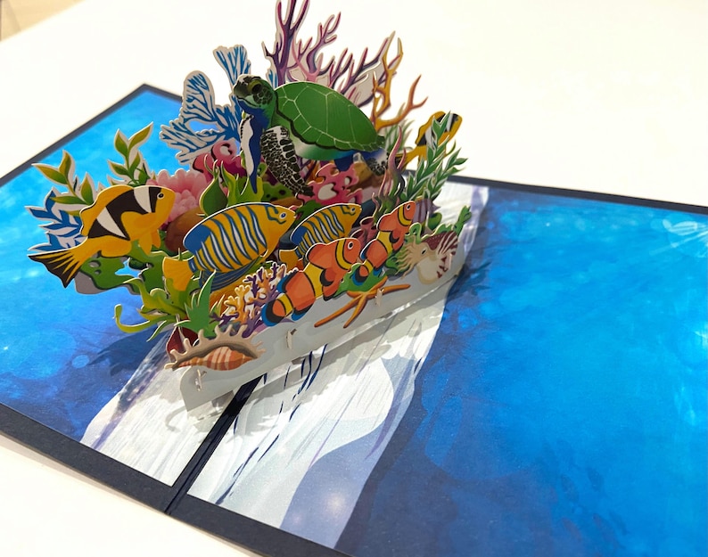 COMBINE Quilling & Pop up Card Turtle Card Art Paper | Etsy