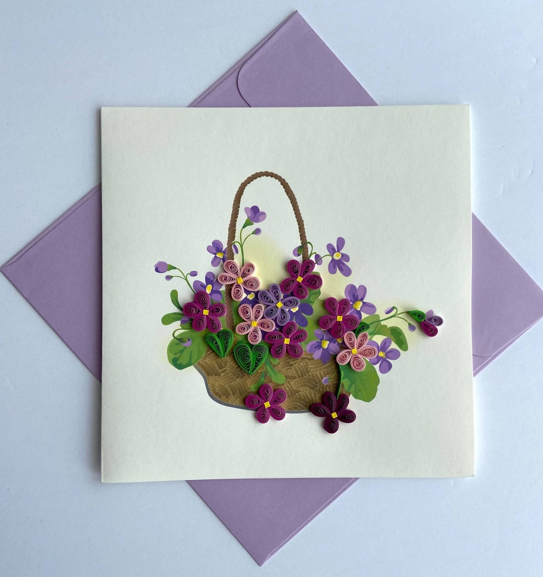 Flower Basket Quilling Card, Art Paper, Greeting Card, Quilling Card ...